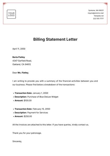 Free Philippines Billing Statement Format Template To Edit Online