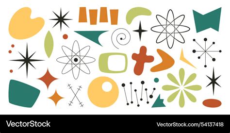 Mid Century Atomic Shapes Royalty Free Vector Image