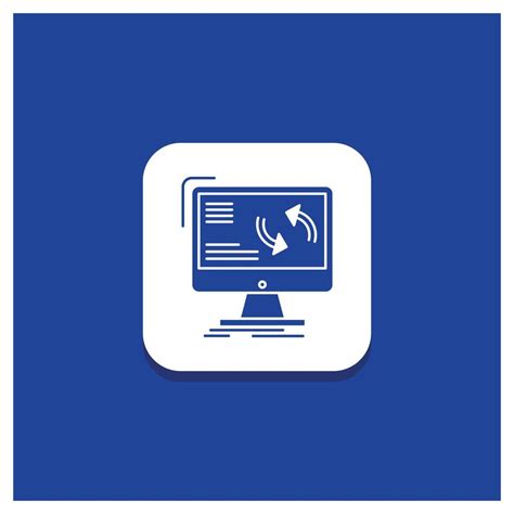 Blue Round Button For Synchronization Sync Information Data Computer Glyph Icon 13025281