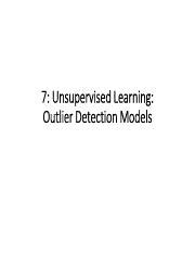 Outlier Detection Models Unsupervised Learning Techniques Course Hero