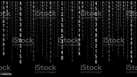 Technology Binary Code Random Falling Digits On Screen Hacked Software