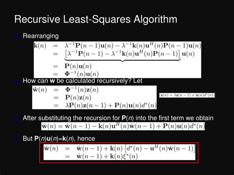 Ppt Recursive Least Squares Rls Adaptive Filters Powerpoint