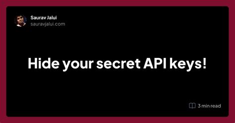 Hide Your Secret Api Keys