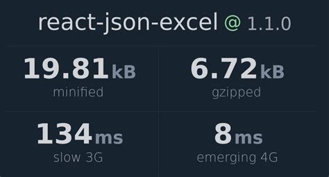 react json excel v1 1 0 bundlephobia