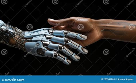 Red Robot Hand Pointing Finger On Dark Background 3d Rendering Stock Illustration Illustration