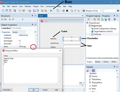 Cara Membuat Combobox Delphi Lengkap Dengan Contoh Program