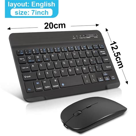 Wireless Keyboard And Mouse Mini Rechargeable Blue Vicedeal