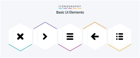 Basic Ui Elements 25 Glyph Icon Pack Including Text List List Point
