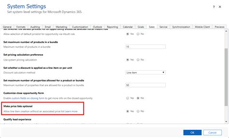 Make Price List Optional Microsoft Learn