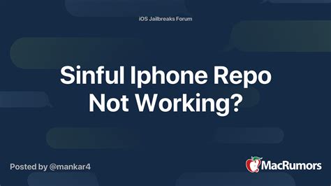 Sinful Iphone Repo Not Working Macrumors Forums