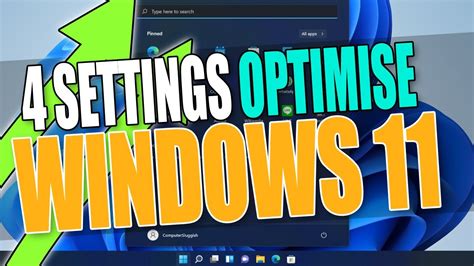 Speed Up Your Windows 11 Performance 4 Best Settings Youtube
