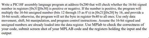 write a pic18f assembly language program at address