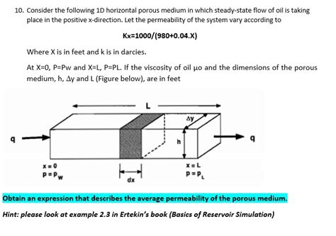 10 Consider The Following 1d Horizontal Porous Medium In Which Steady