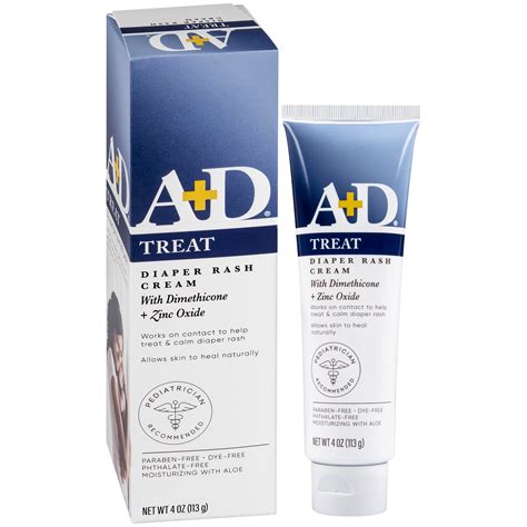 Ad Medicated Diaper Rash Cream With Zinc 4oz