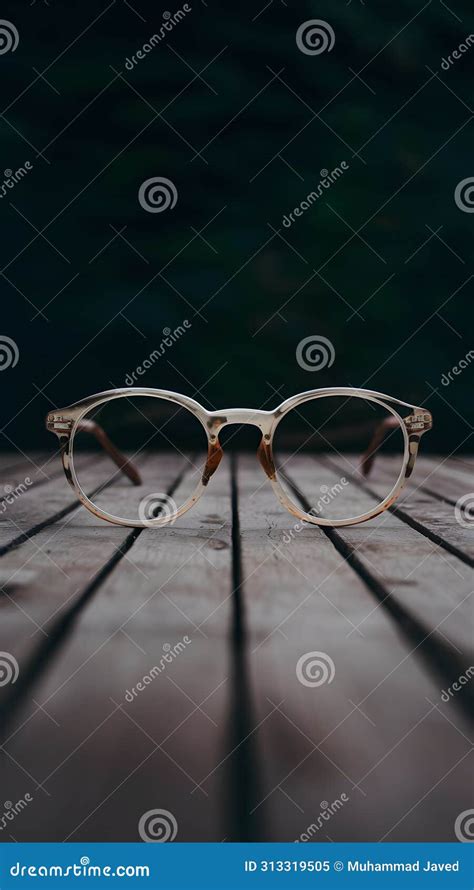 Shot Eyeglasses On Dark Background Selective Focus Stock Illustration Illustration Of Clear
