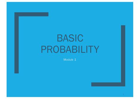 Module ECE Introduction To Probability BASIC PROBABILITY Module Lesson Plan Sample Space