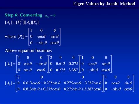 Eigen Values Jocobi Method Ppt