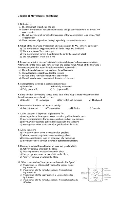 Hsb Multiplechoice Questions Csec 2016 Doc Biological Sciences Science