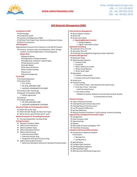 Sap Mm Online Training Sap Mm Course Pdf