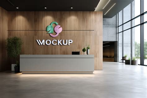 Reception Wall Logo Mockup Psd Template Graphic By Sakibbddot21