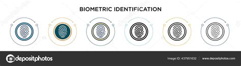 Biometric Identification Icon Filled Thin Line Outline Stroke Style Vector Stock Vector By
