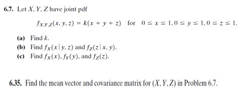 Solved Let X Y Z have joint pdf Уку z x y z k x y Chegg com