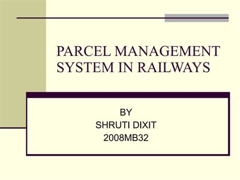 Parcel Management System 1 Ppt