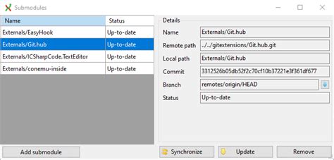 Submodules — Gitextensions 42 Documentation