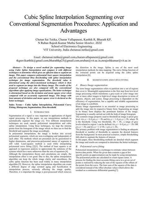 PDF Cubic Spline Interpolation Segmenting Over Conventional Segmentation Procedures