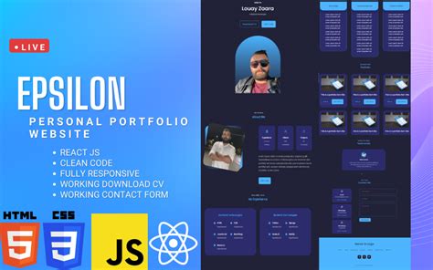 Epsilon Landing Web Page Ultimate Personal React Portfolio