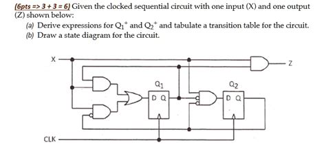 Solved Gpts 23 3 6 Given The Clocked Sequential Circuit With