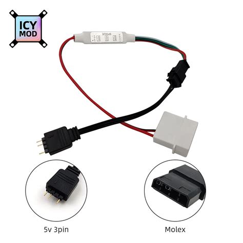 Argb Manual Controller 5v3pin To Molex Power Supply Sata Converter Adjust Light Interface
