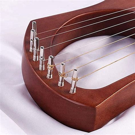 7 String Lyre Harp Mahogany Solid Wooden Metal Str Vicedeal