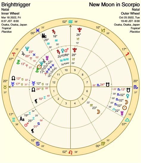 個人の出生図と蠍座新月の影響の読み方 大阪占い師「虎白さくら」 占いブログ 占い 大阪 難波の当たる占いサロン「ブライトリガー」