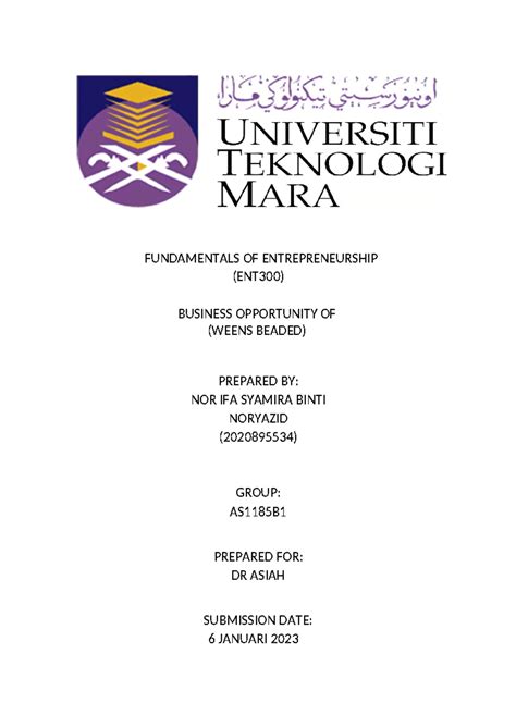 Ent300 Tutorial Work Fundamentals Of Entrepreneurship Ent300