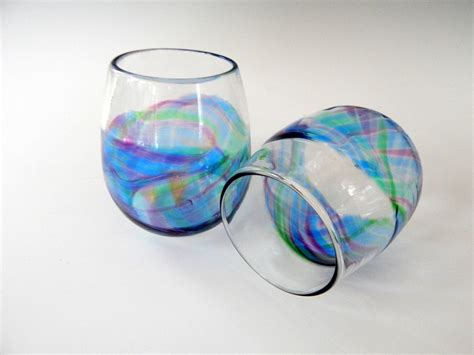 Hand Blown Stemless Wine Glasses Foter