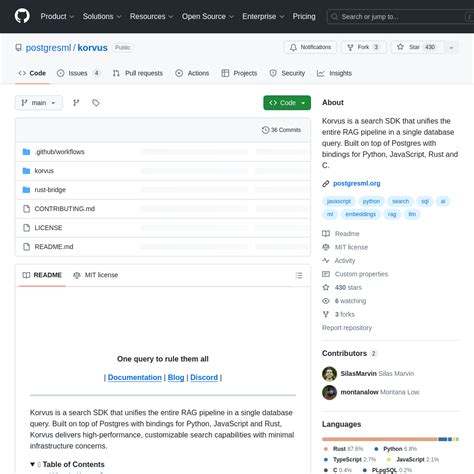 Korvus Open Source Rag Pipeline Sdk For Unified Database Queries