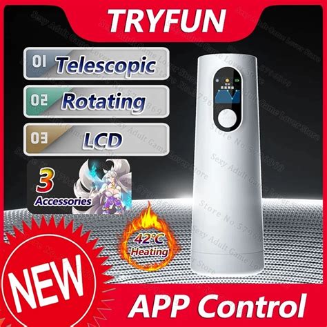 APP Control Telescopic Rotation Male Masturbator Cup LCD Heating Vagina Real Pussy Automatic