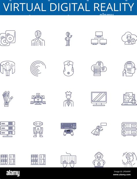 Virtual Digital Reality Line Icons Signs Set Design Collection Of Virtual Digital Reality