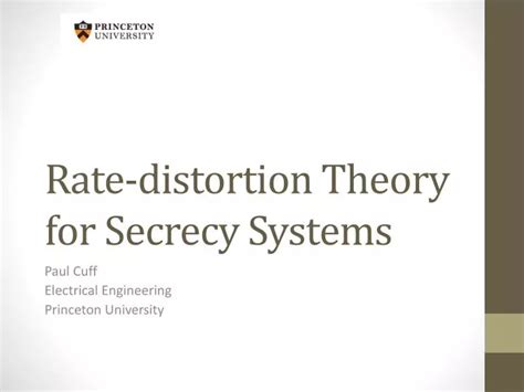 Ppt Rate Distortion Theory For Secrecy Systems Powerpoint