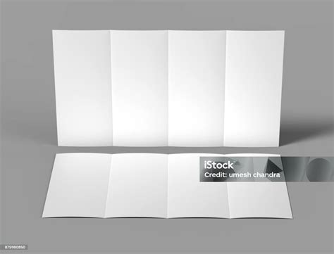 더블 게이트 배 세로 4 패널 안내 책자를 모의 흰색 서식 파일을 빈 프레 젠 테이 션 디자인 3d 그림입니다 0명에 대한 스톡 사진 및 기타 이미지 Istock