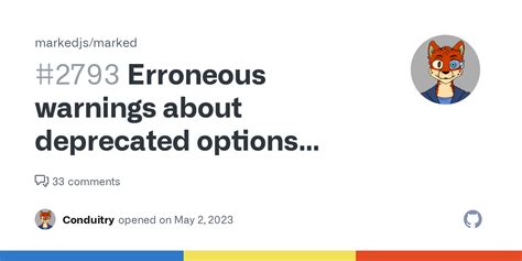 Erroneous Warnings About Deprecated Options When Using Parse · Issue 2793 · Markedjsmarked