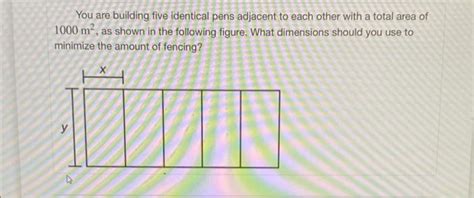 Solved You Are Building Five Identical Pens Adjacent To Each