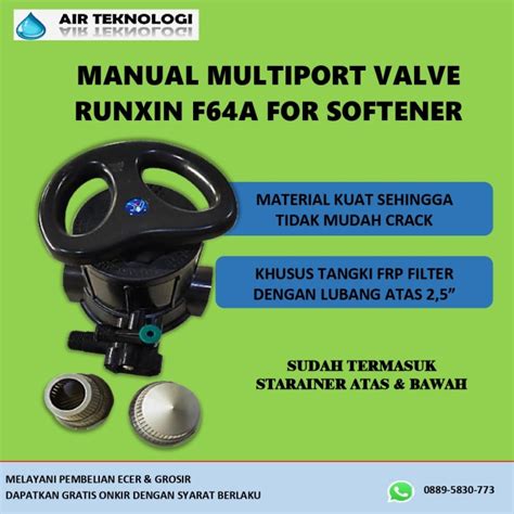 Jual MANUAL MULTIPORT VALVE SOFTENER F64A C W STRAINER ATAS DAN BAWAH Jakarta Utara AIR