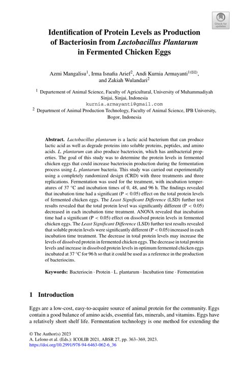 Pdf Identification Of Protein Levels As Production Of Bacteriosin From Lactobacillus Plantarum
