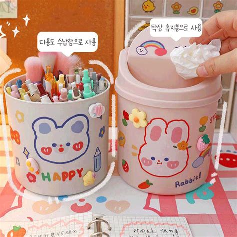 스티커증정당일발송 다용도 심플 원형 미니휴지통 탁상 화장대 사무실 화장실 욕실 테이블 심플 파스텔 쓰레기통 책상꾸미기 다꾸보관함 소품 마스킹테이프 보관함 화장품 수납함