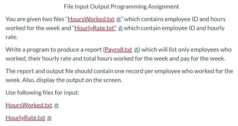 Solved File Input Output Programming Assignment You Are