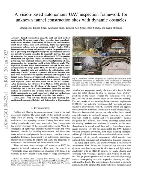 A Vision Based Autonomous Uav Inspection Framework For Unknown Tunnel Construction Sites With