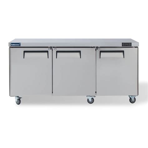 Icecasa Commercial 72 Undercounter Refrigerator 3 Door Worktop Cooler