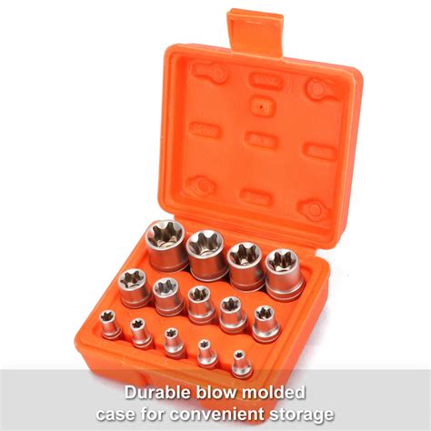 Buy Casoman 14 Pieces Female E Torx Star Socket Set With Rail Female